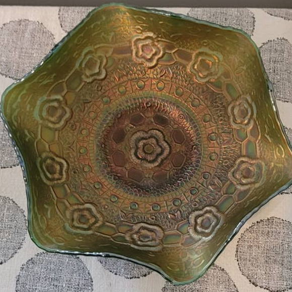 Fenton | Accents | Unique Vintage Fenton Captive Rose Fluted Bowl Dish ...